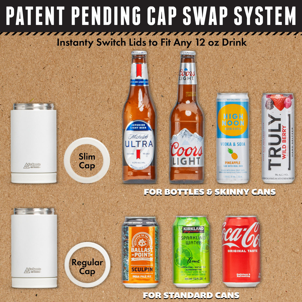 DUALIE 3 in 1 Insulated Can Cooler Universal Size for 12 oz Cans Slim ...